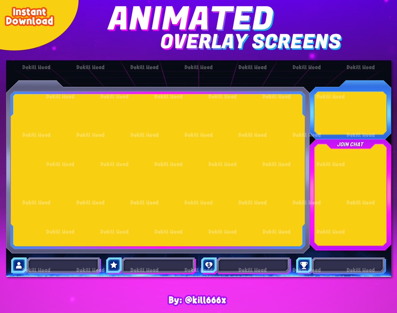 Animated Magenta Overlay Screens | Vaporwave | Intermission | Facecam ...