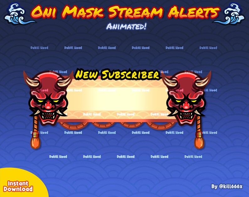 Oni Mask Stream Alerts: Animated Twitch Alerts (webm & PNG) - Etsy