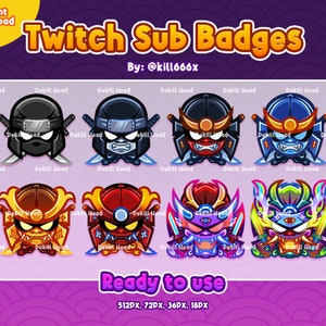 8 Sub Badges - Ninja Warrior | Shinobi | Samurai | Kabuto - Etsy