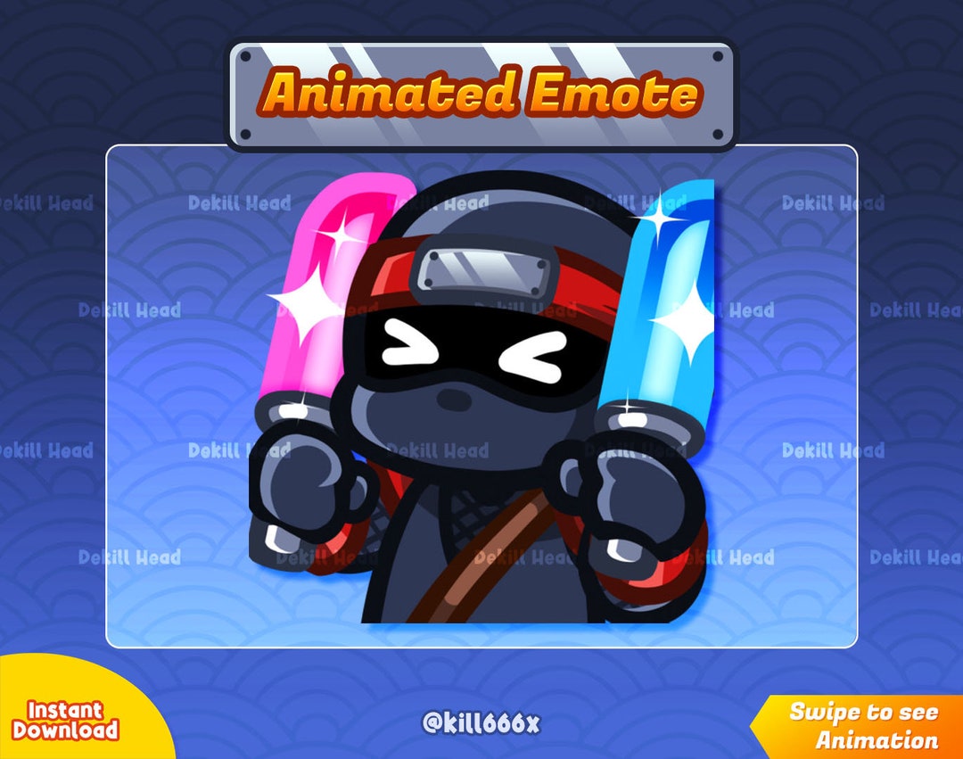 Black Ninja Glow Stick | Light Stick | Animated Emote | Gif | Stream ...