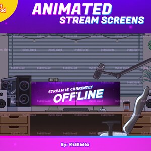 Animated Stream Screens Chill Gamer Boy Coffee Mullet Black Hair ...