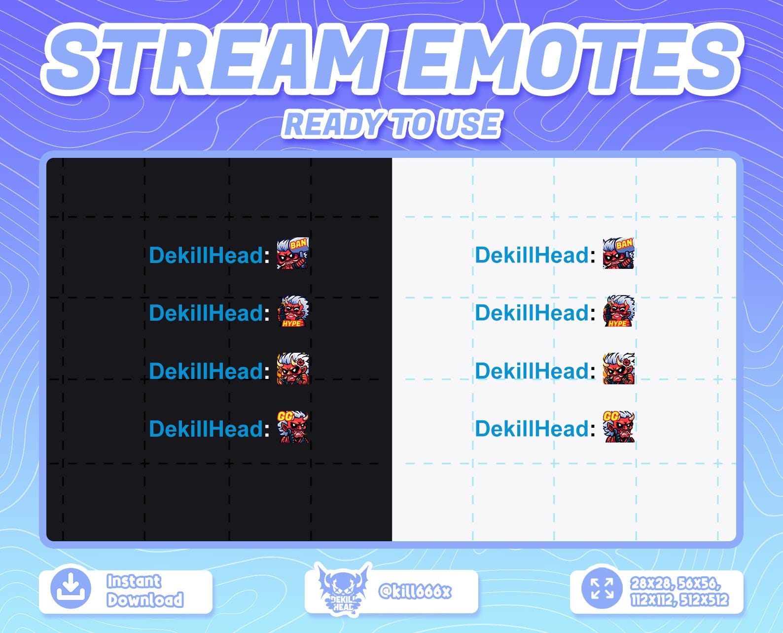 10 Stream Emotes - Oni Samurai | Demon - Etsy