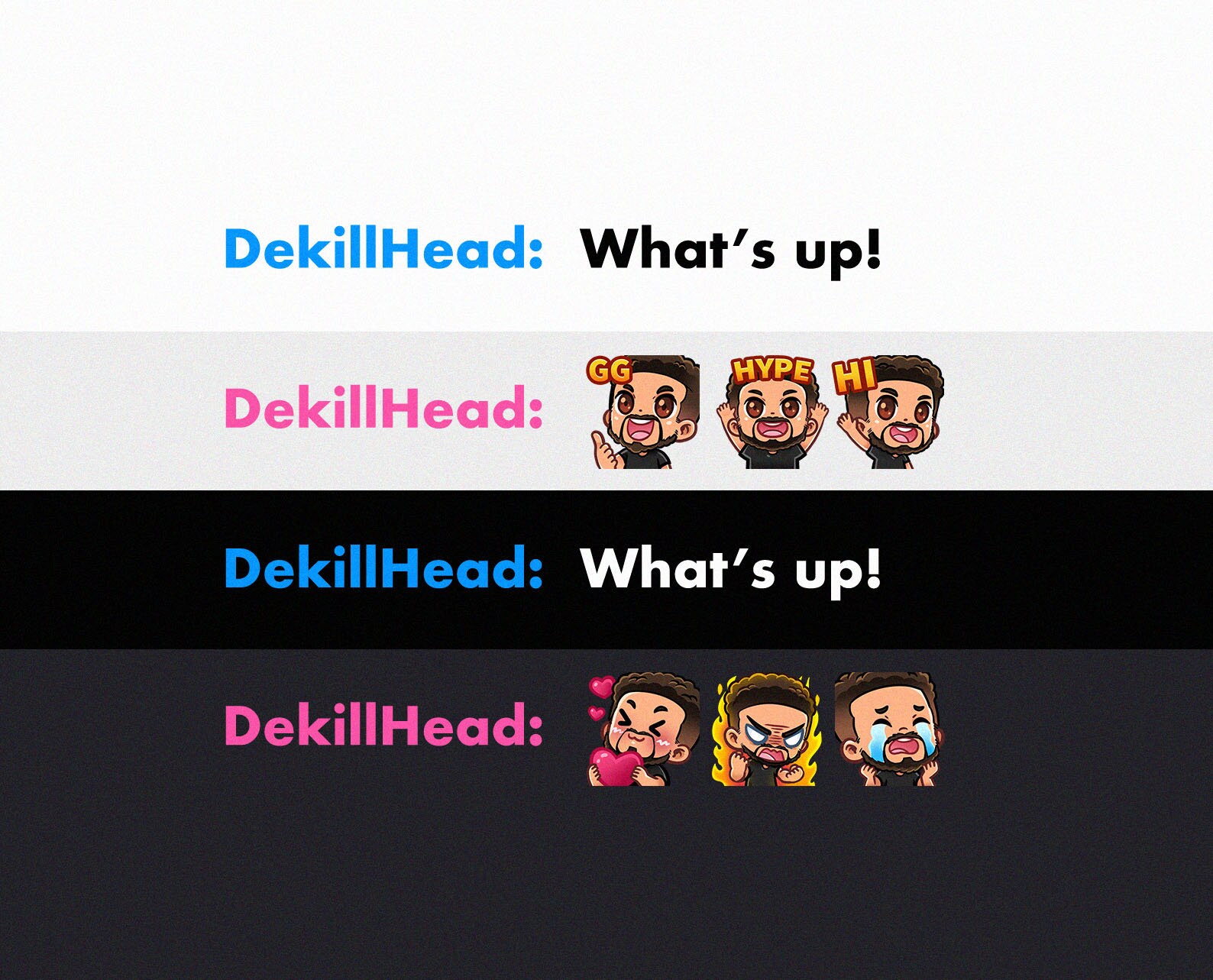 6 Stream Emotes - Cool Chibi Gamer Boy With Curly Hair - Etsy