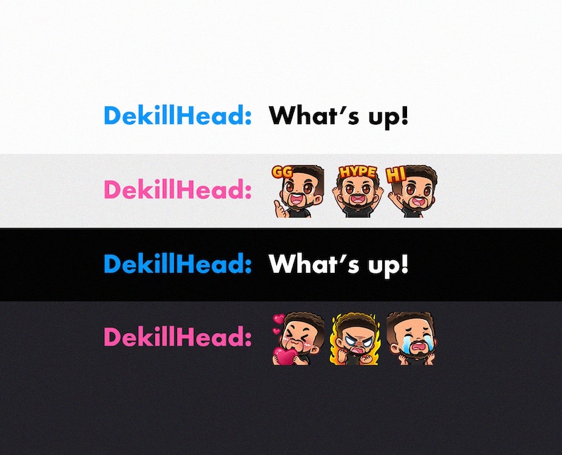 6 Stream Emotes - Cool Chibi Gamer Boy With Curly Hair - Etsy