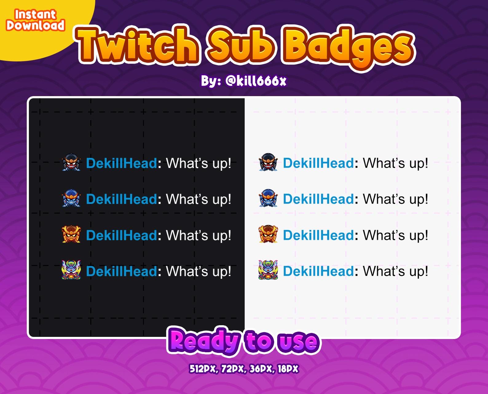 8 Sub Badges - Ninja Warrior | Shinobi | Samurai | Kabuto - Etsy