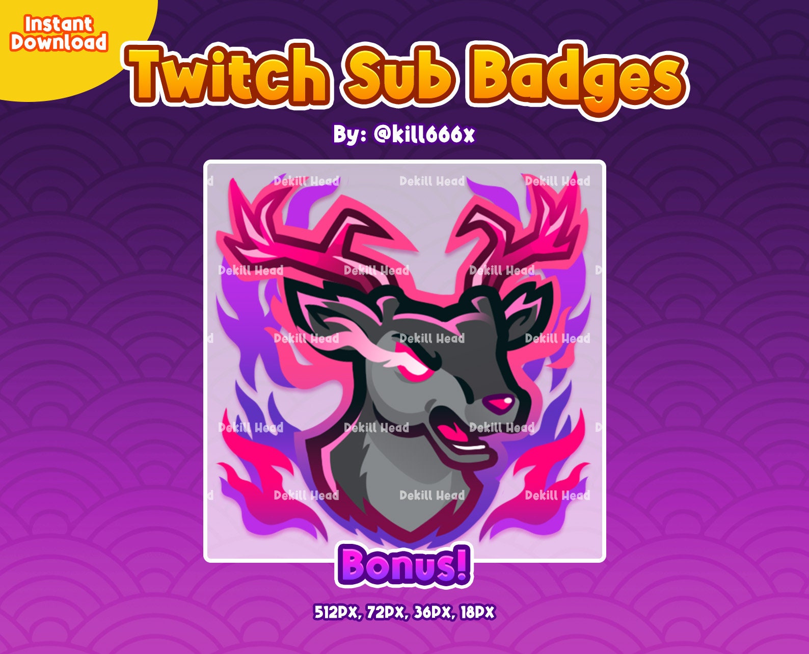 8 Ultimate Deer Sub Badges | Bonus 1 Sub Badge | Stream Badges | Twitch ...