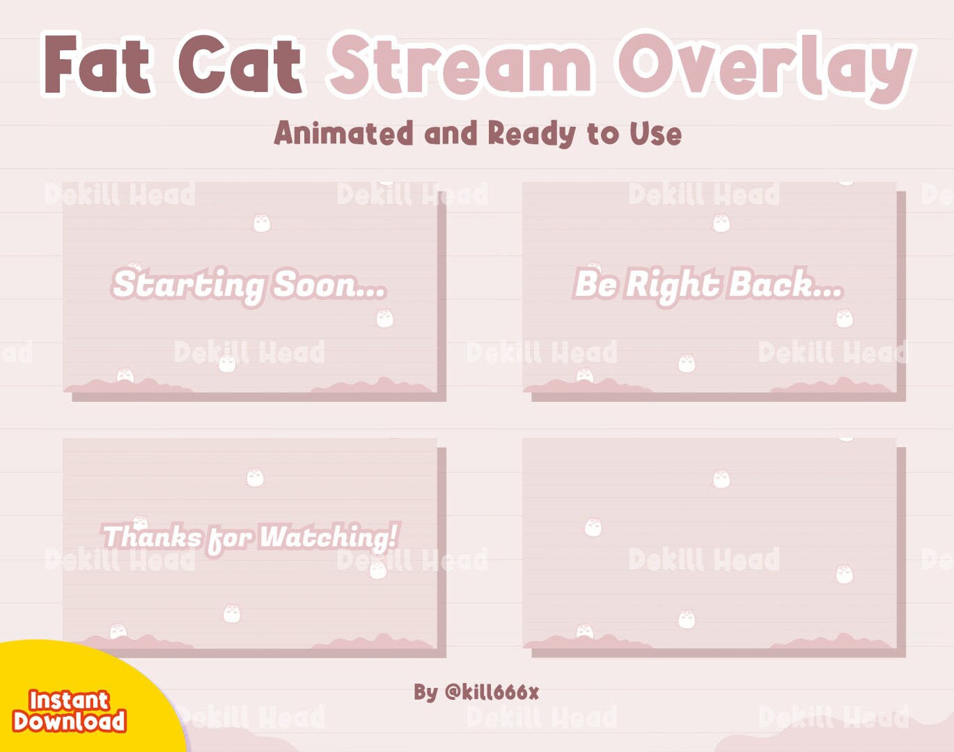Animated Fat Cat Stream Overlay: Twitch/youtube Stream Pack - Etsy