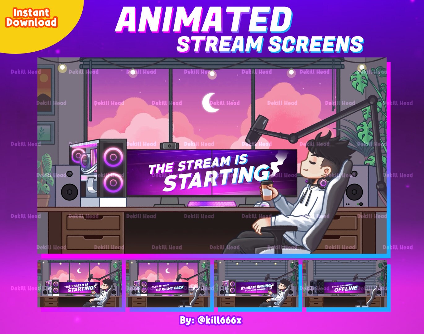 Animated Stream Screens: Chill Gamer Boy (digital Download) - Etsy