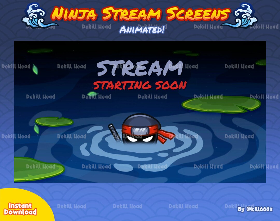 Ninja Stream Screens | Starting Soon | BRB | Pause | Stream Ending - Etsy