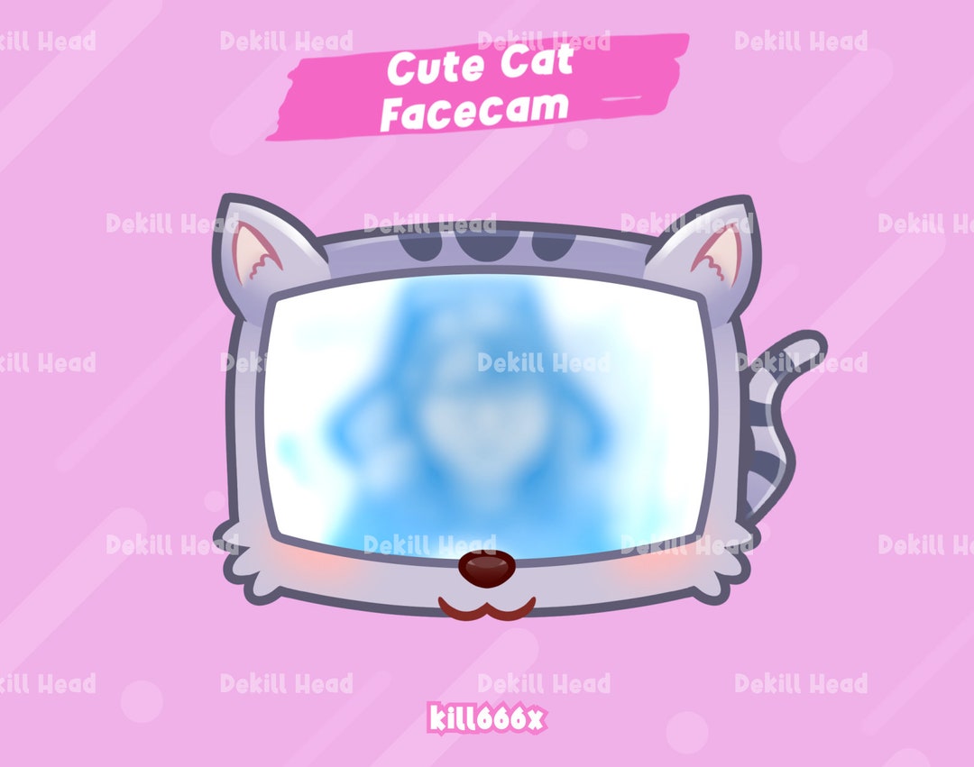 Animated Cute Cat Facecam | Dark Gray Skin - Etsy