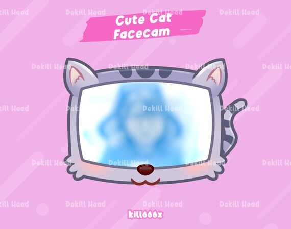 Animated Cute Cat Facecam Dark Gray Skin | Etsy