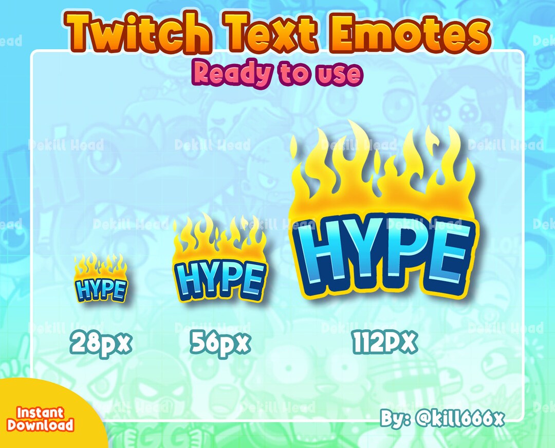 Hype Twitch Emote Twitch Text Emote - Etsy