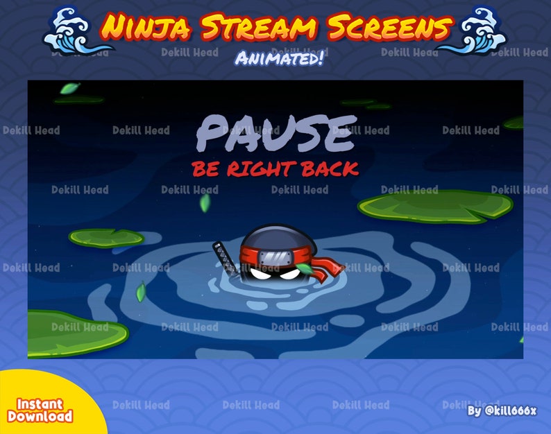 Ninja Stream Screens | Starting Soon | BRB | Pause | Stream Ending - Etsy