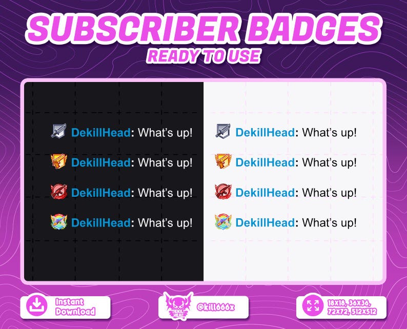 10x FPS Weapon Sub Badges | Knife | Pistol | Assault Rifle | Sniper ...