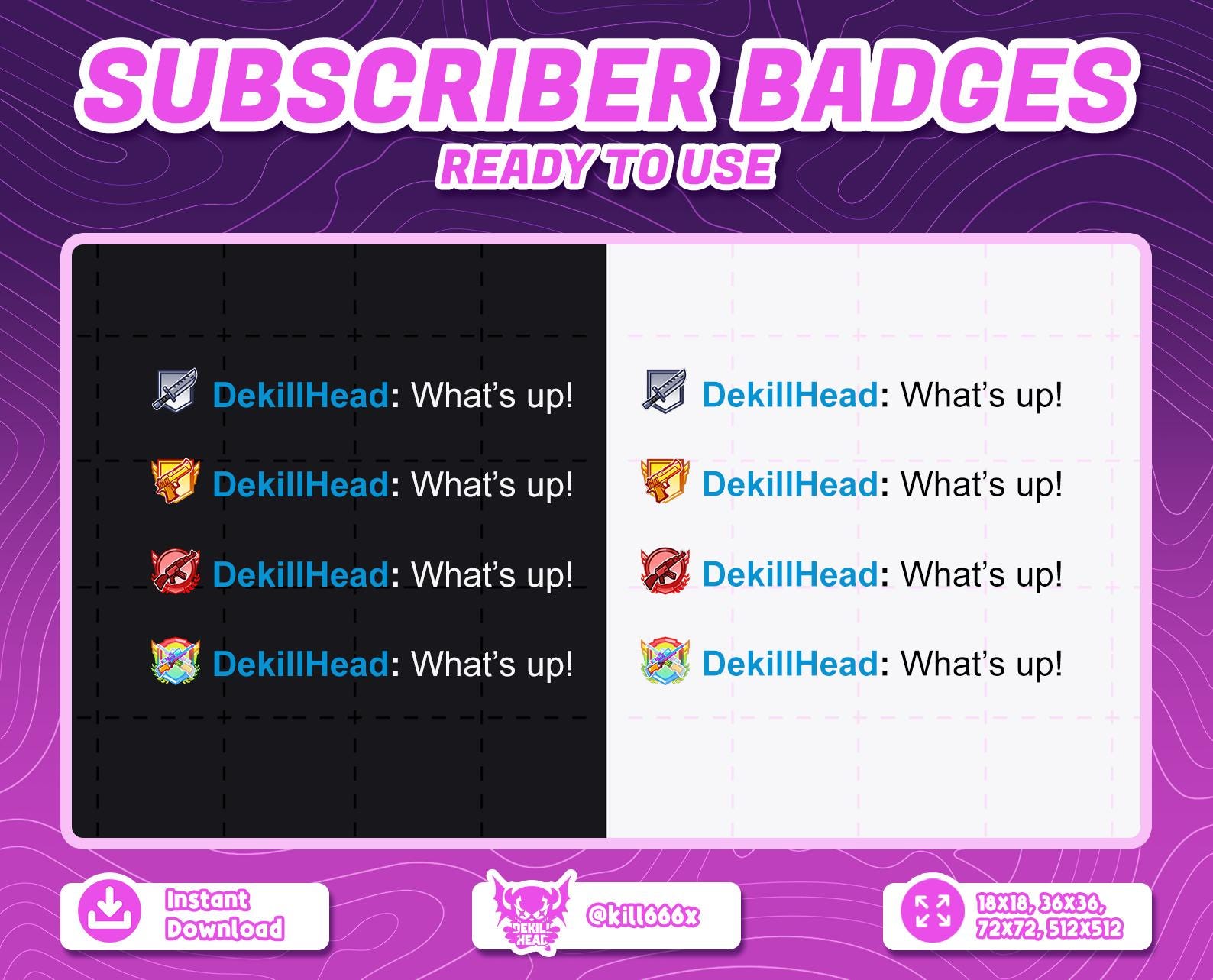 FPS Weapon Sub Badges | Twitch Stream Badges (digital Download) - Etsy