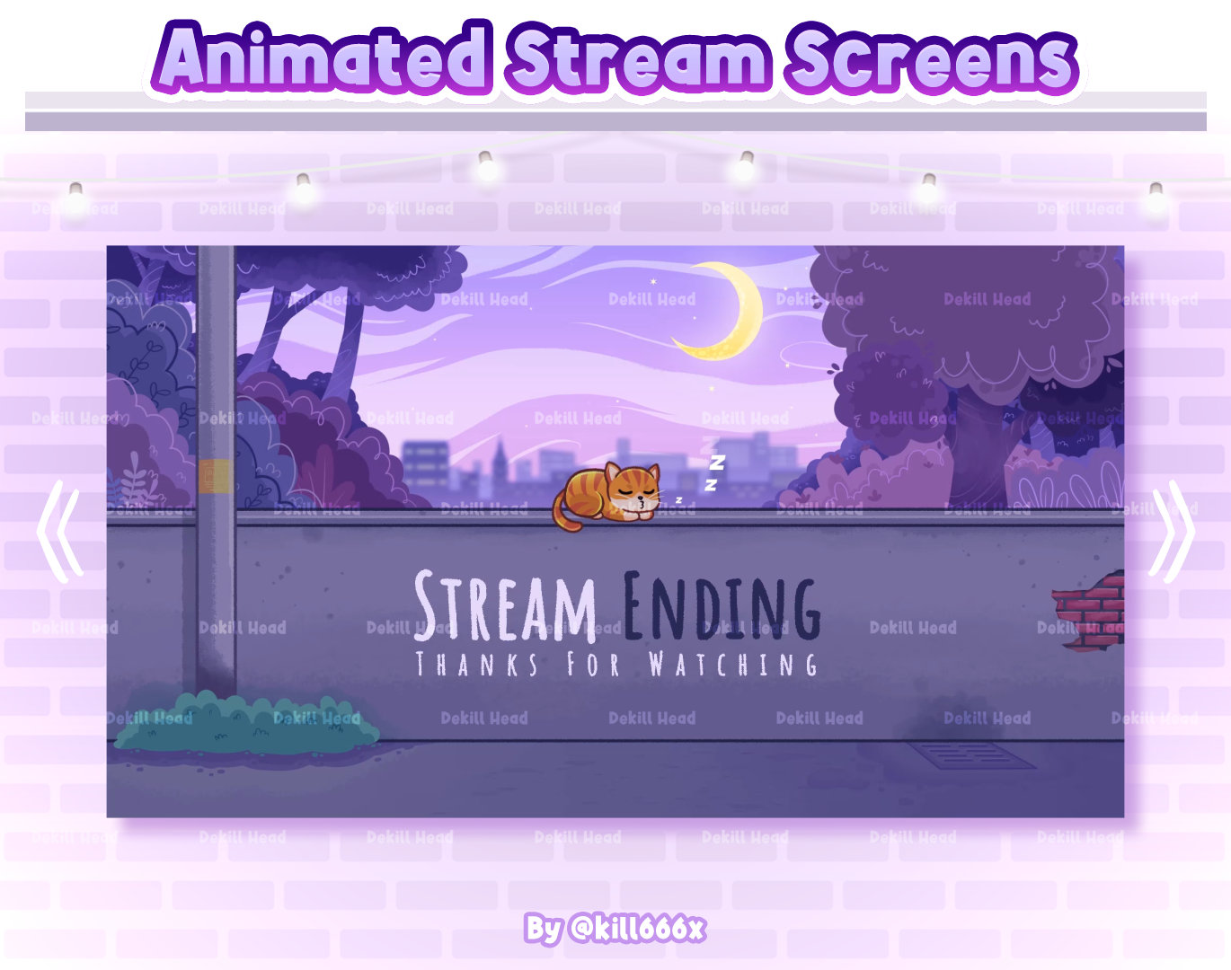 Animated Sleeping Cat Stream Screens: Starting Soon, BRB, Ending ...