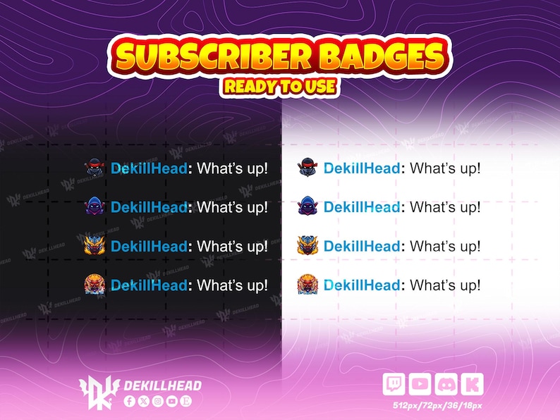 6 Sub Badges - Ultimate Ninja Samurai Oni - Etsy