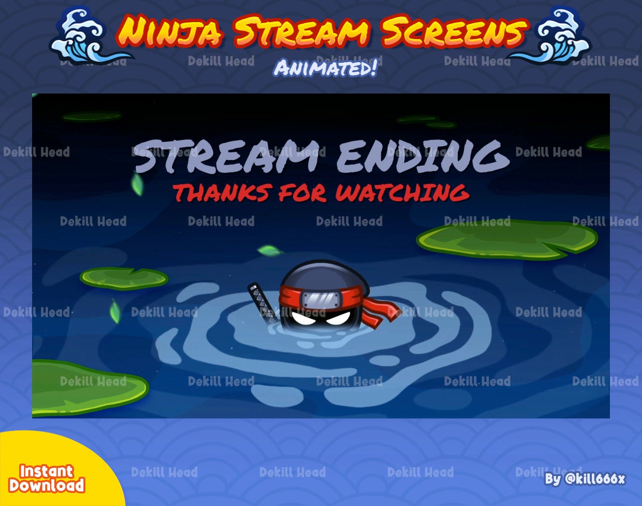 Ninja Stream Screens | Starting Soon | BRB | Pause | Stream Ending - Etsy