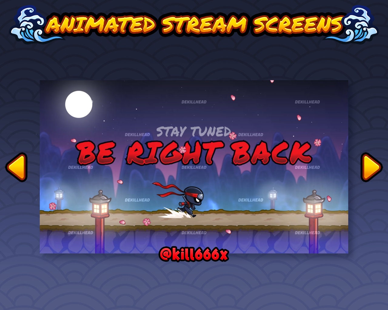 4x Animated Stream Screens | the Black Ninja Run | Starting Soon | BRB ...