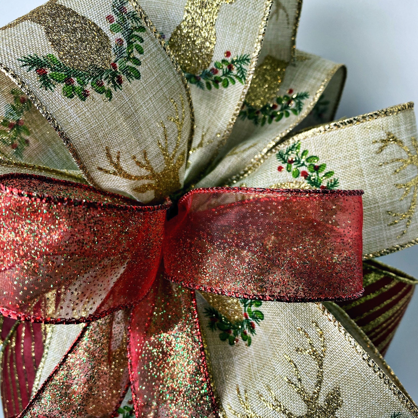 Christmas Bows for Wreath Christmas Tree Bows Garland Bows | Etsy