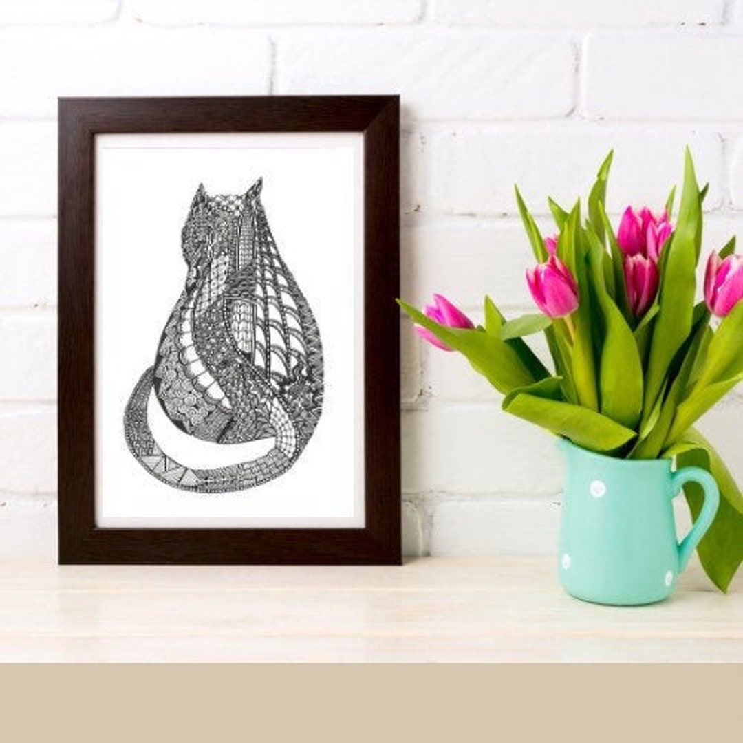 Cat Dragon Art, Quiet Fire Hid-n-tangle, Introvert Personality, Optical ...