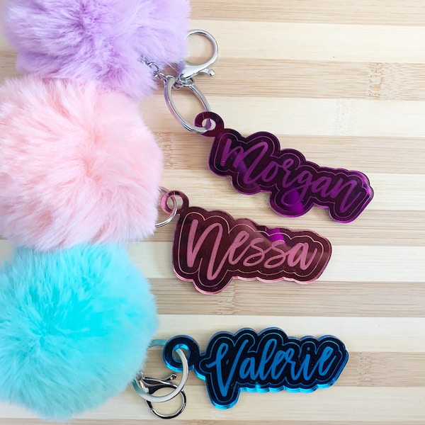 Pompom Keychain - Etsy