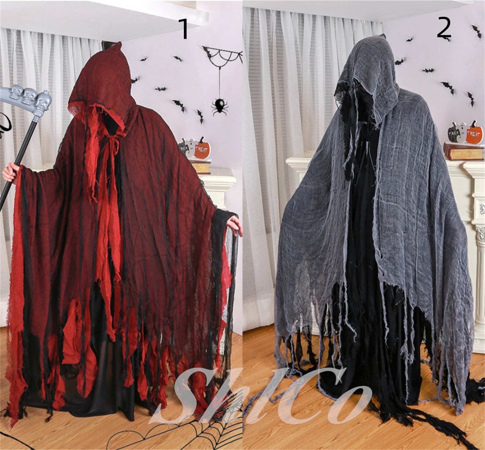 Halloween Grim Reaper Cape Hooded Halloween Cape Long Cosplay - Etsy