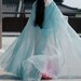 Gradient Blue Cloak Soft Tulle Hooded Cape Wedding Bridal Cloak Long ...