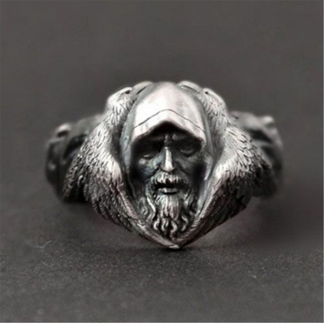 Old Man Head Ringbronze Mens Ringvintage Ringmens Band - Etsy
