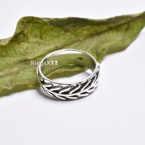 Silver Leaf Design Ring, 925 Sterling Silver Ring, Handmade Silver Leaf ...