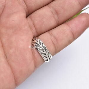 Silver Leaf Design Ring, 925 Sterling Silver Ring, Handmade Silver Leaf ...