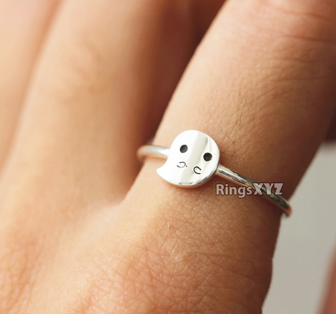 Halloween Ghost Ring 925 Sterling Silver Ring Ghost Silver - Etsy