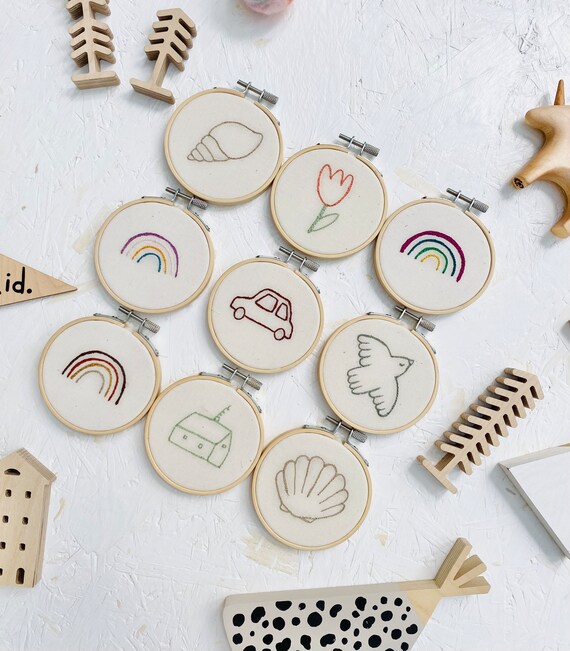 Custom Shape Embroidery Line Drawing Nursery Interior Baby - Etsy
