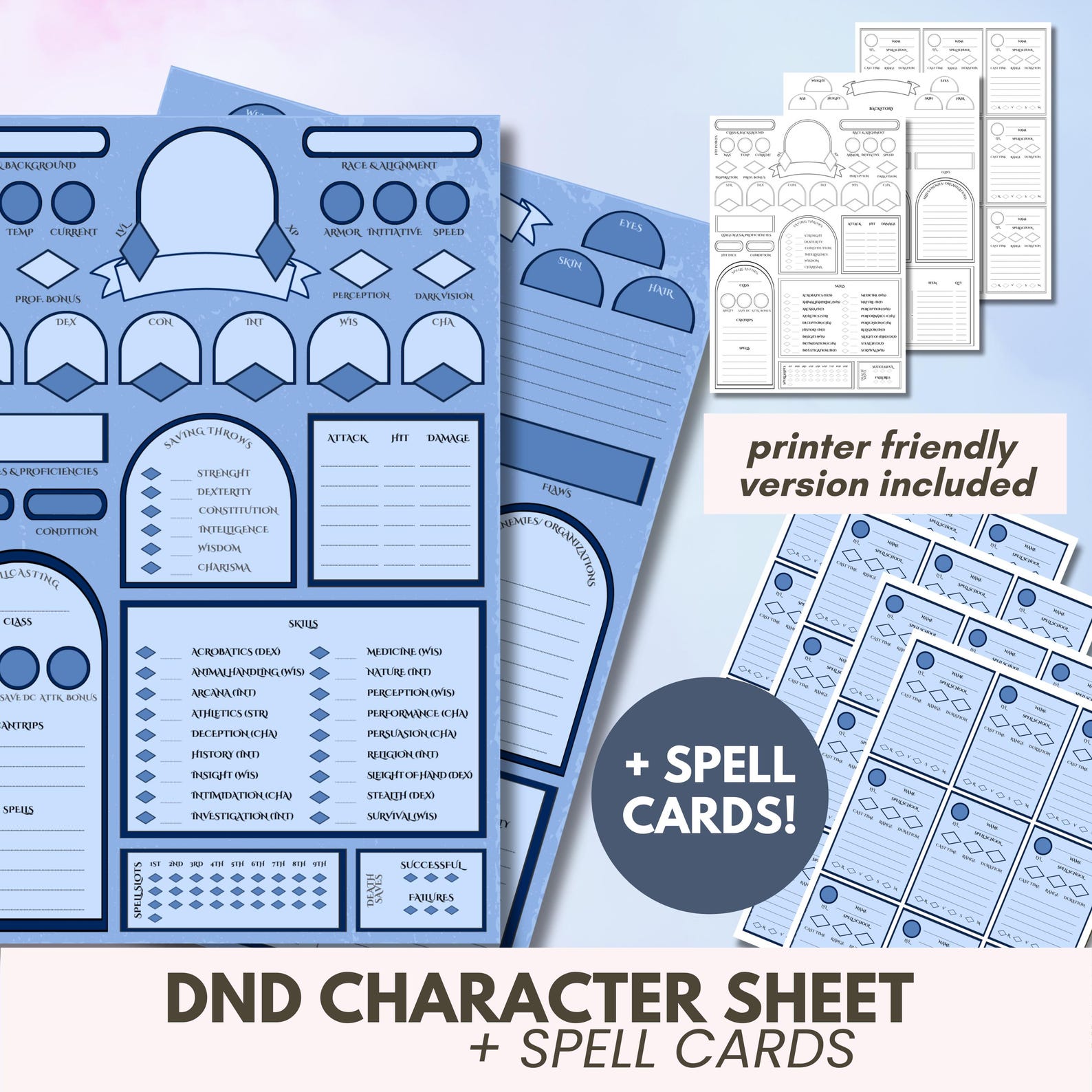 Dungeons and Dragons Character Sheets, 5th Edition, Dungeons and Dragons Spells, Dnd 5e, Dnd ...