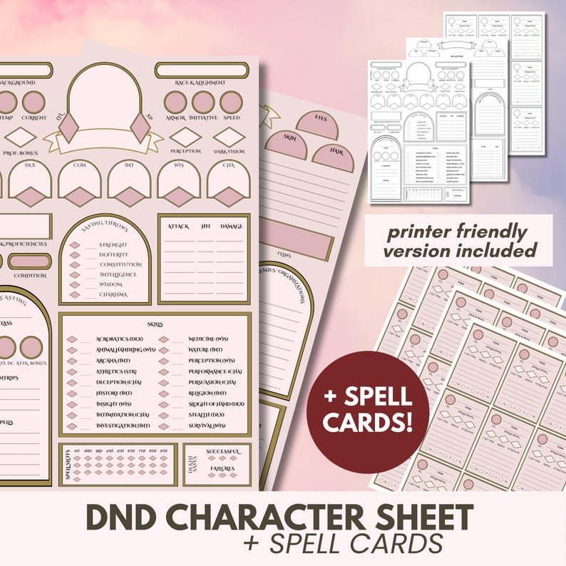 Dnd Character Sheet, Dungeons and Dragons Character Sheets, Dnd Character Sheet Printable, Dnd ...