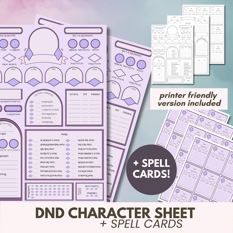 Dnd Character Sheet, Dungeons and Dragons Character Sheets, Dnd ...