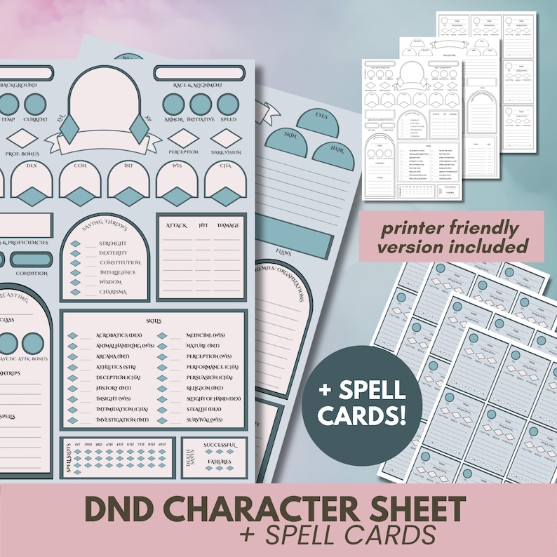 Dungeons and Dragons Character Sheets, 5th Edition, Dungeons and Dragons Spells, Dnd 5e, Dnd ...