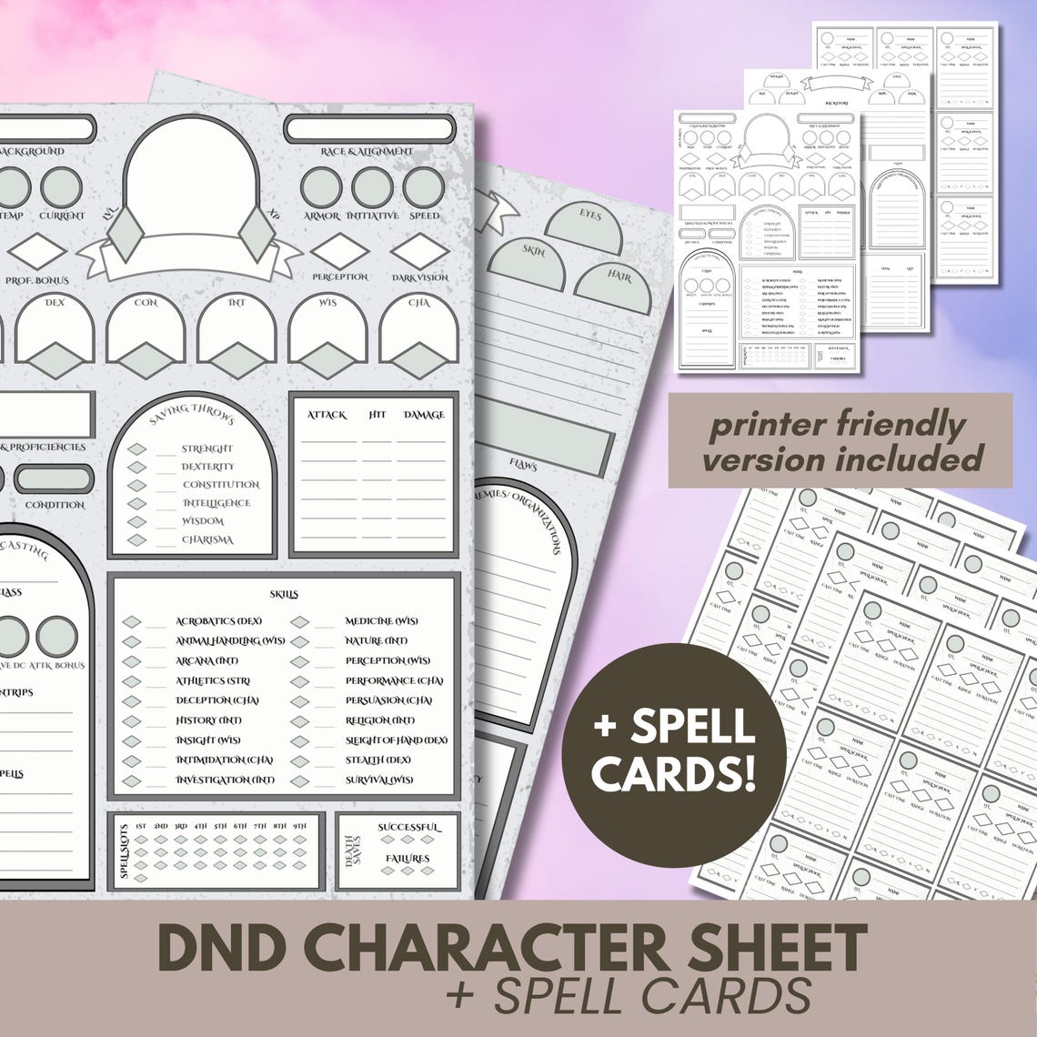 D&D Campaign, DND Journal, DND Character Sheet Printable, DND Spell ...