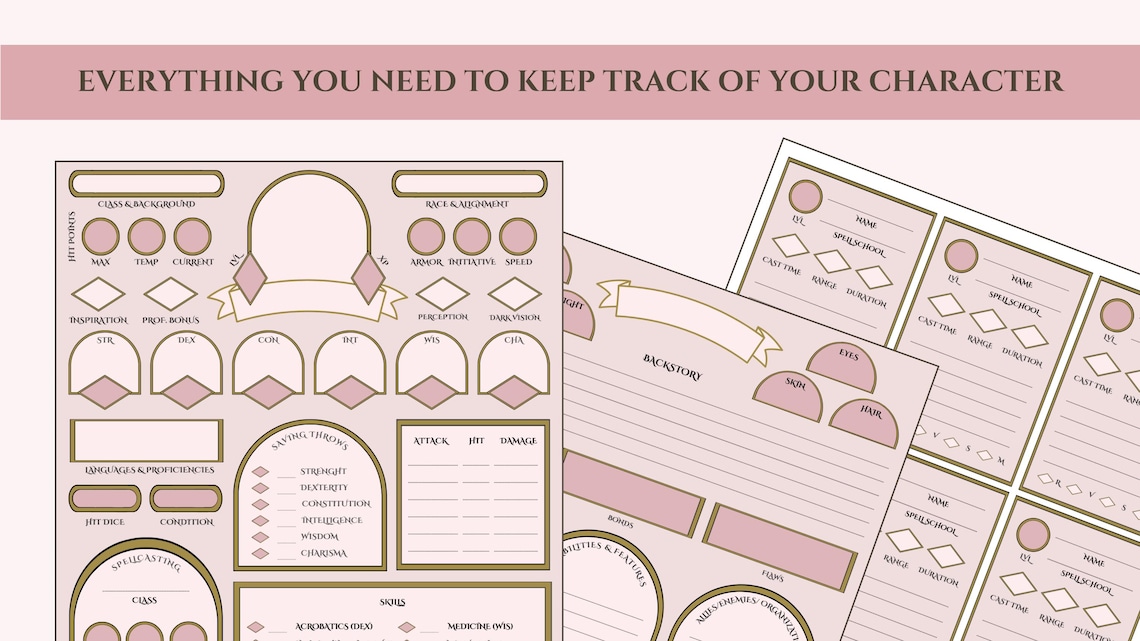 Dnd Character Sheet, Dungeons and Dragons Character Sheets, Dnd ...