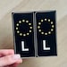 European License Plate Sticker, Euro Sticker AZ, 2 Stickers, Black Blue ...