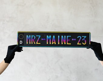 Custom Black European License Plate German Copy Personalized Delete ...