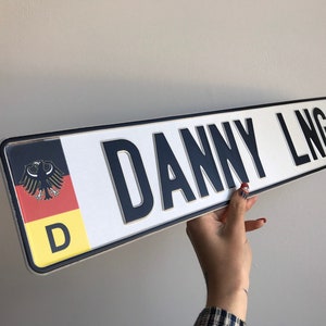 Custom European German Euro License Plate Delete White Sign Reflective ...