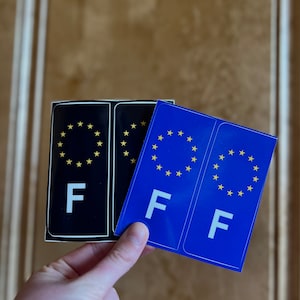 European License Plate Sticker, Euro Sticker UA, 2 Stickers, Black Blue ...