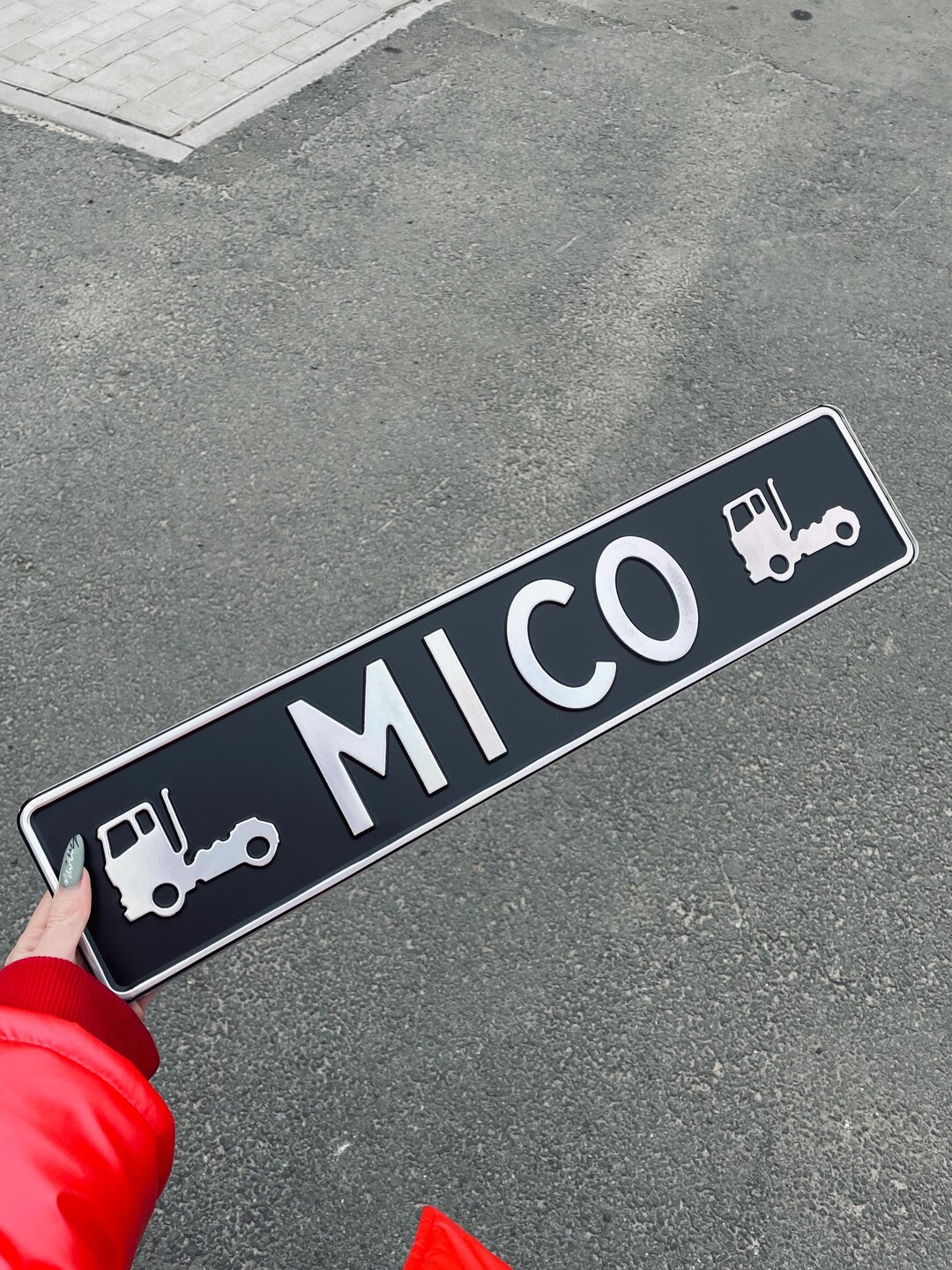 Custom Name Black European Front License Plate Delete Home Decor Metal ...