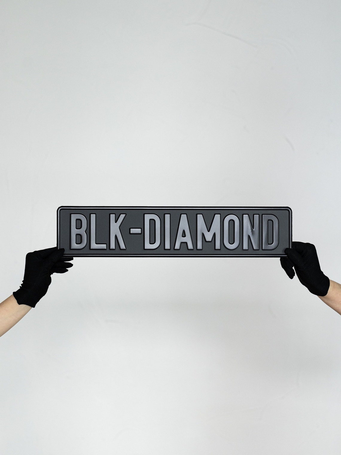 Custom Black on Black Nameplate Name Plate Black European License Home ...