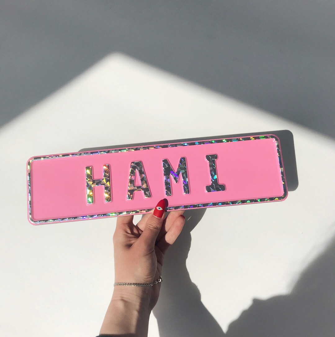 Custom Pink Sign Name Welcome. Front License Plate Delete. Personalized ...