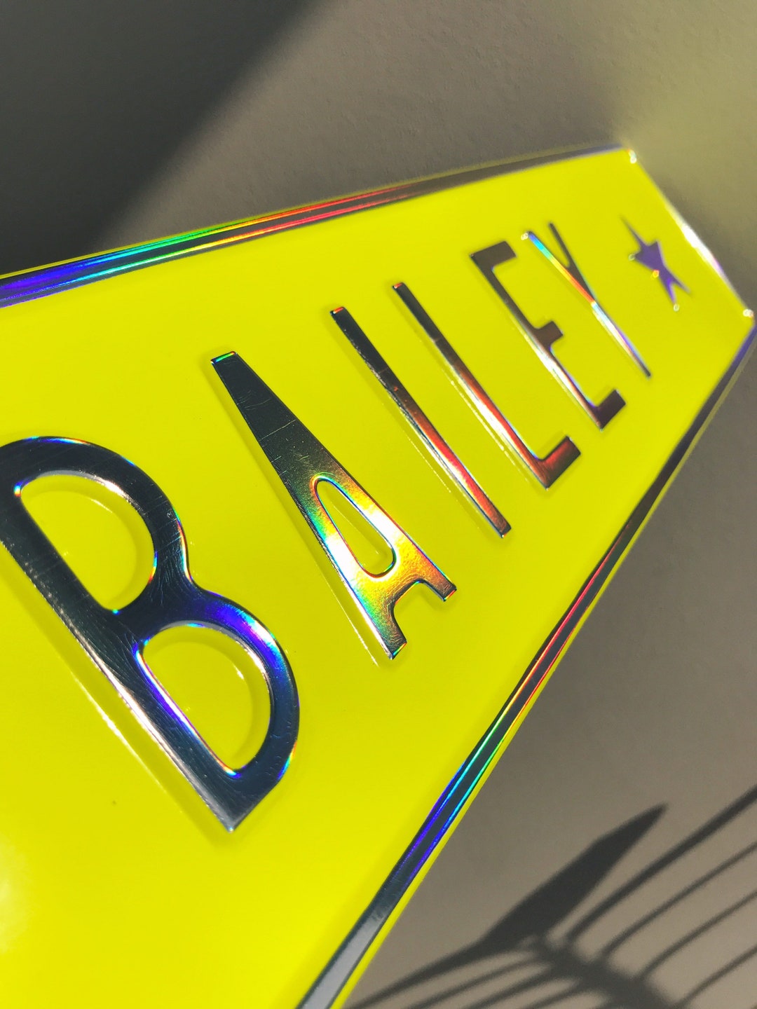 Custom Yellow Nameplate Sign. Colorful Wall Hangings. Front Funny ...