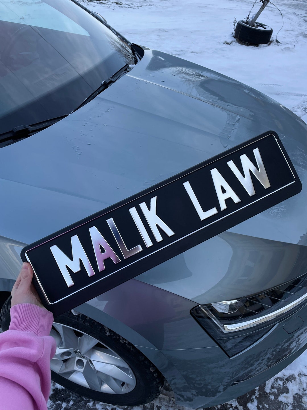 Custom Embossed Metal Nameplate: Personalized European License Plate ...