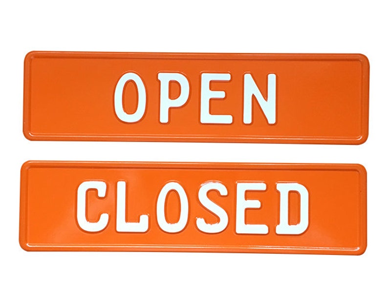 Open Closed White Sign. Custom License Plate. Personalized - Etsy