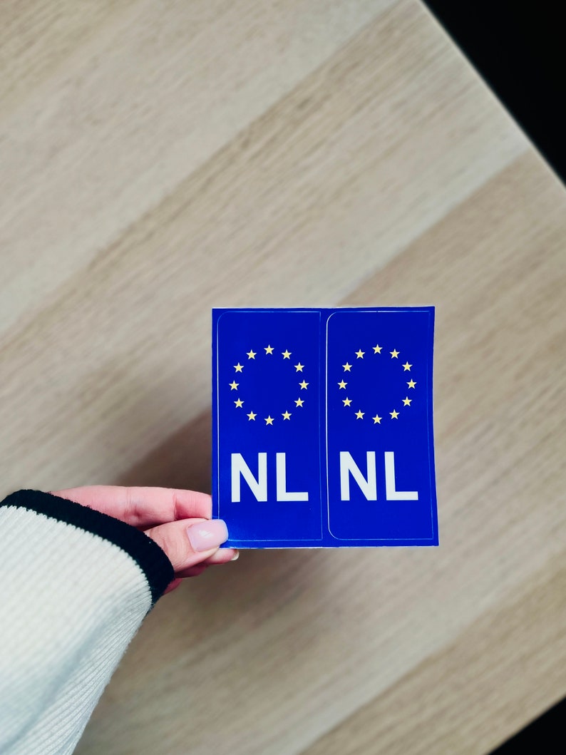 European License Plate Sticker, Euro Sticker AZ, 2 Stickers, Black Blue ...